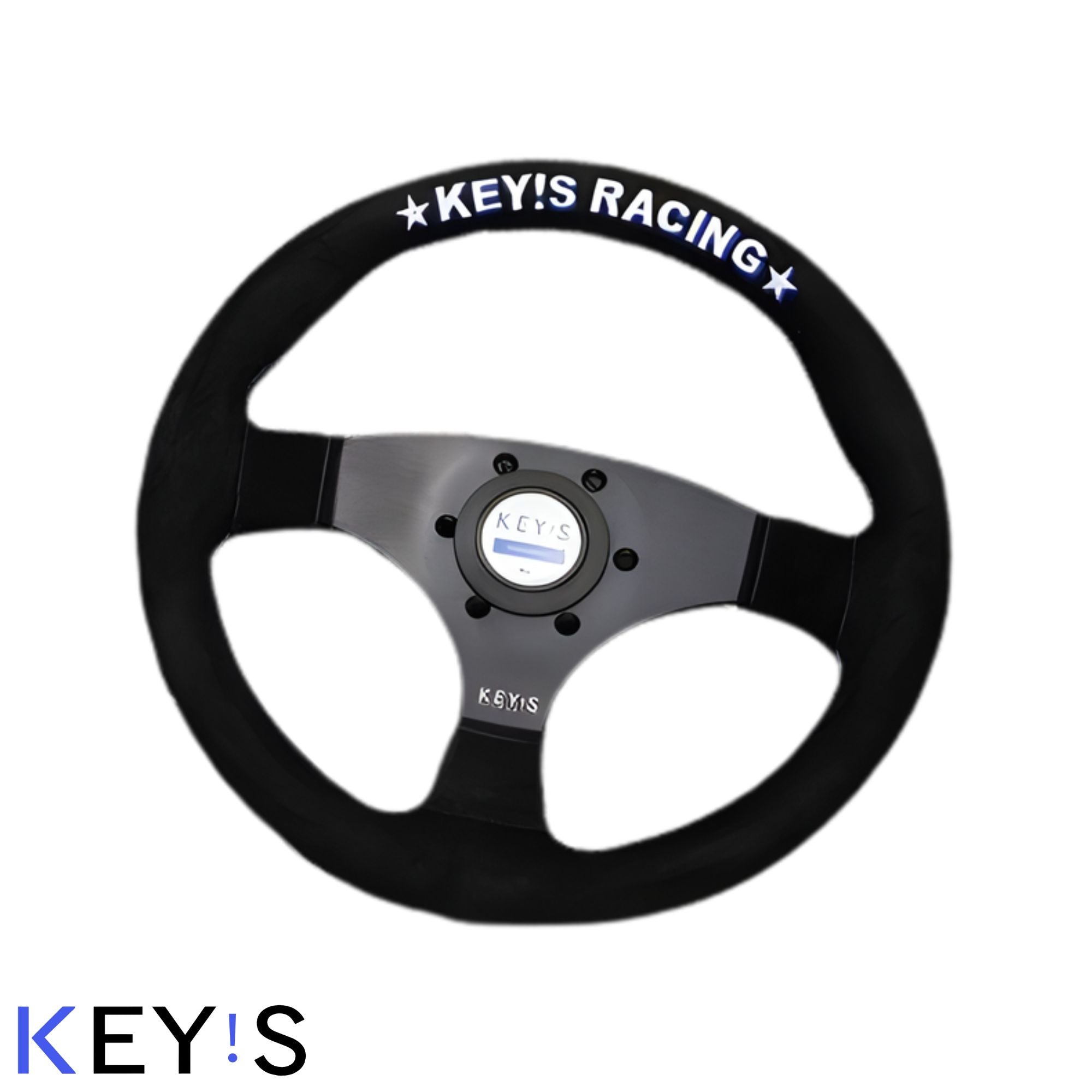 KEY!S RACING Flat Type Steering Wheel [325mm] - Suede – E.K Motors